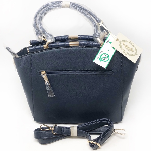 Isabelle Handbags | Bags | New Isabelle Navy Vegan Satchel Crossbody ...